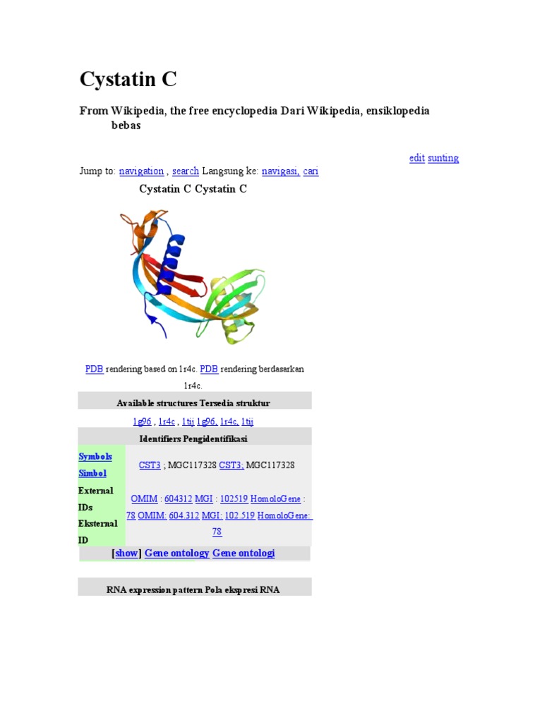 Cystatin C | PDF | Fungsi Ginjal | Kreatinin