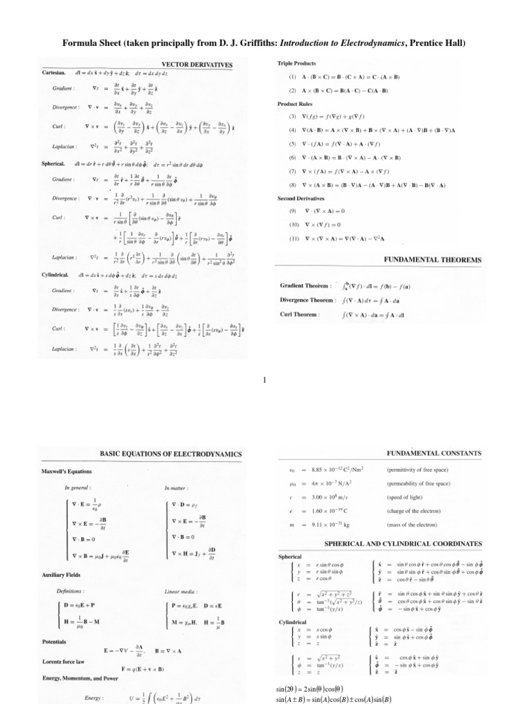 Formula Griffiths 1 | Mathematics
