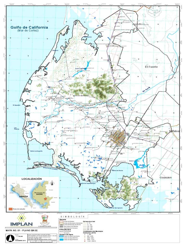 Mapa de Infraestructura y Localidades de Ahome | PDF | Militares de ...