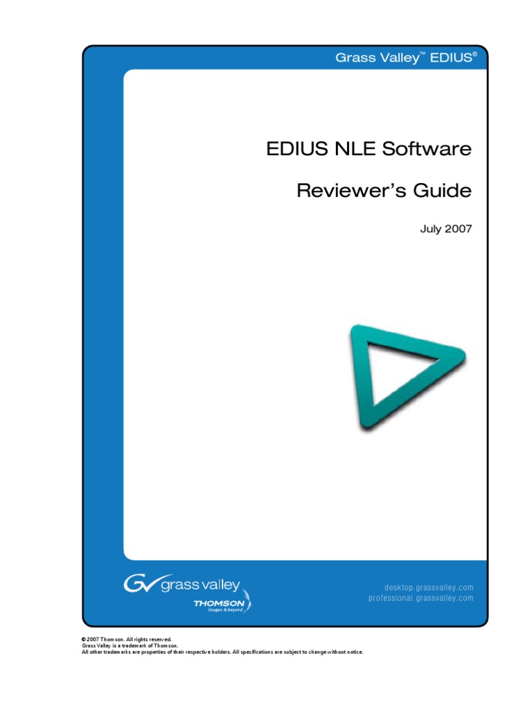 EDIUS 4.5 Reviewers Guide | PDF | Video | Information And ...