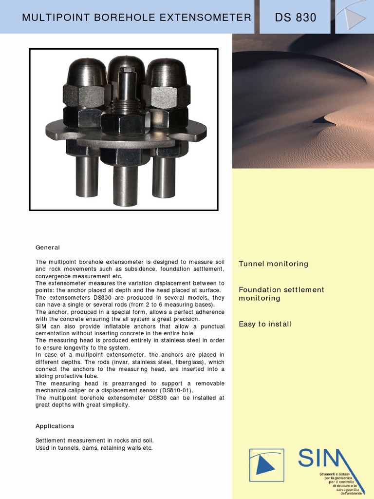 Multipoint Borehole Extensometer | PDF