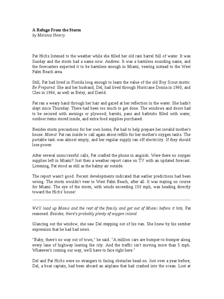 Faith as Refuge in Hurricane Andrew | PDF | Storms | Wound