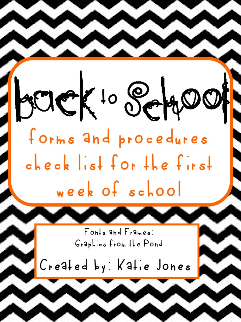 Forms and Procedures Check List For The First Week of School | PDF ...