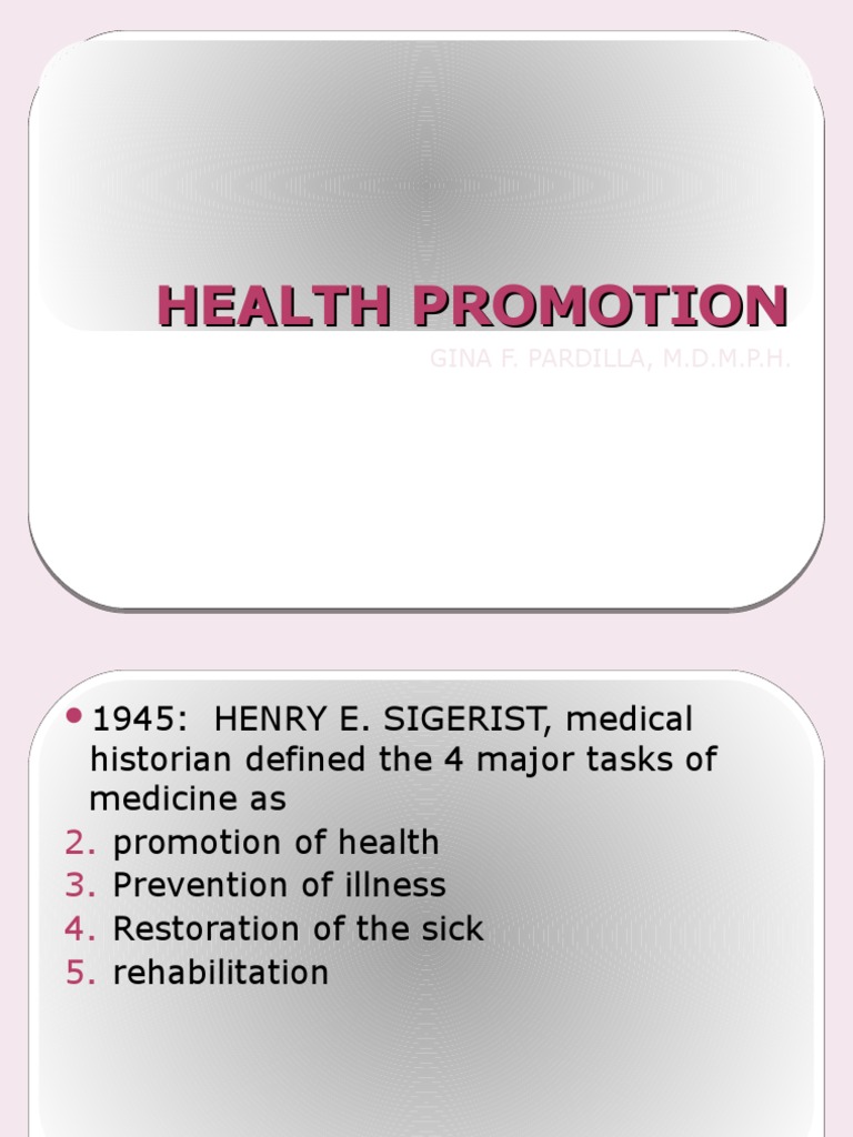 Health Promotion | PDF | Emergence | Health Care