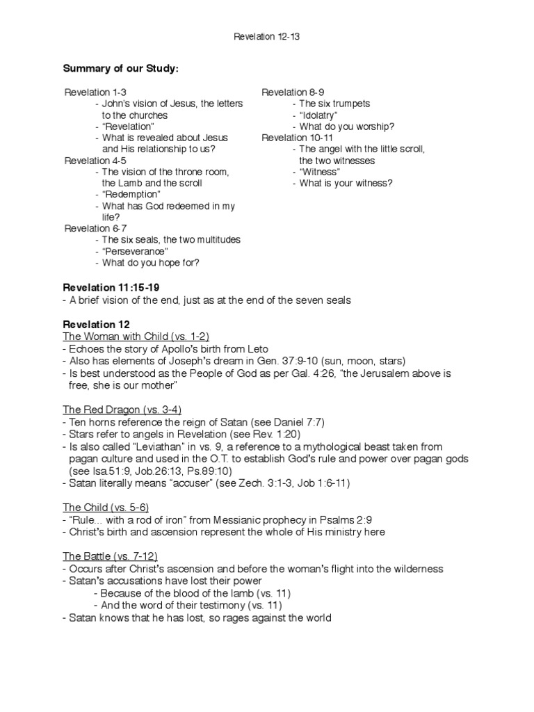 Revelation 12 & 13 | PDF | The Beast (Revelation) | Apollo