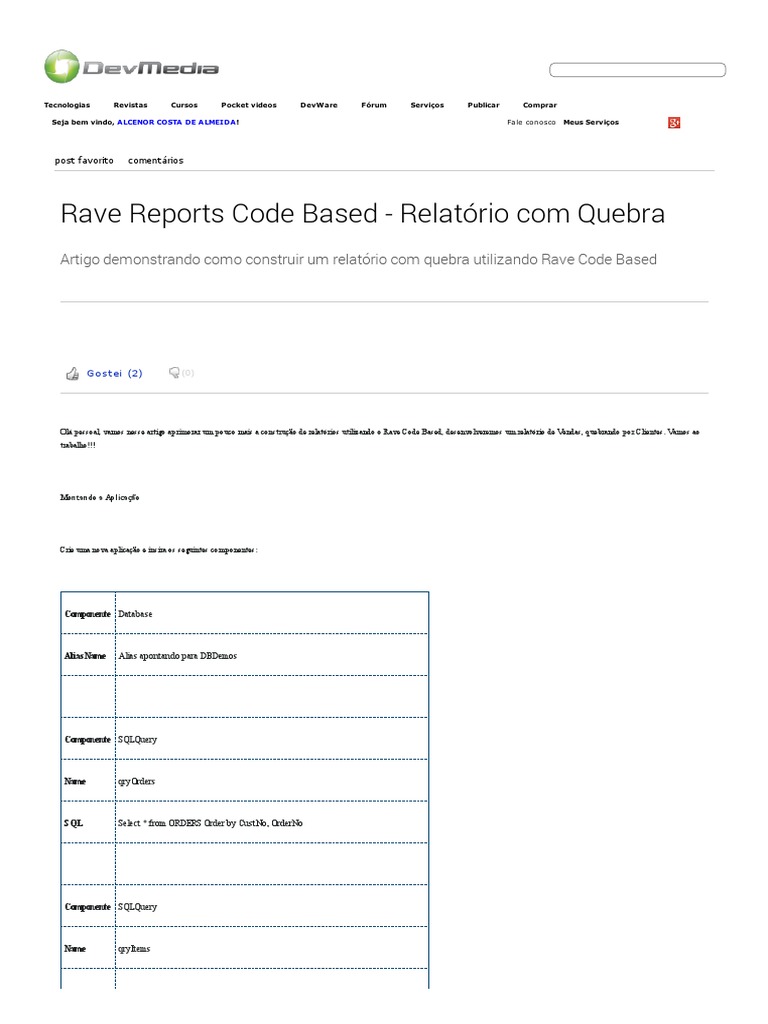 Rave Reports Code Based - Relatório Com Quebra | PDF | Programação de ...
