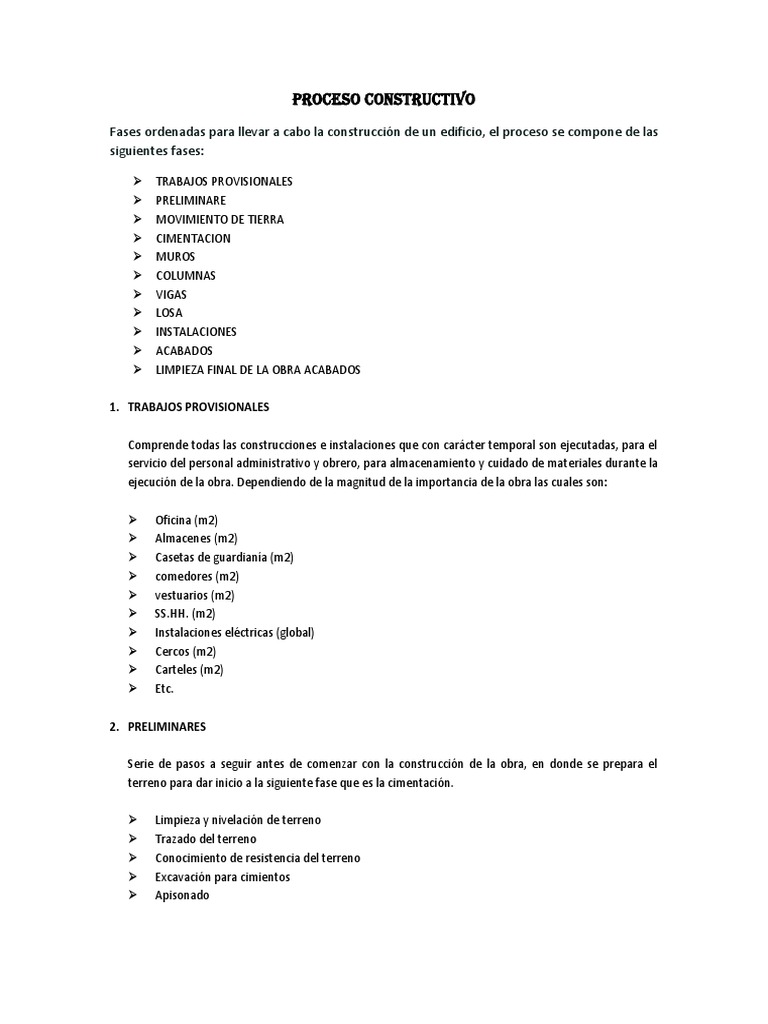 Proceso Constructivo de Edificacion Final