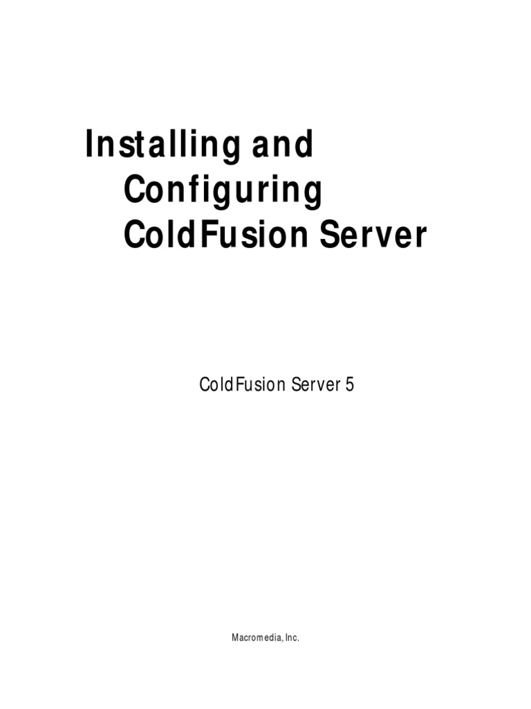 Cold Fusion Server Install Documentation | PDF | Microsoft Access ...
