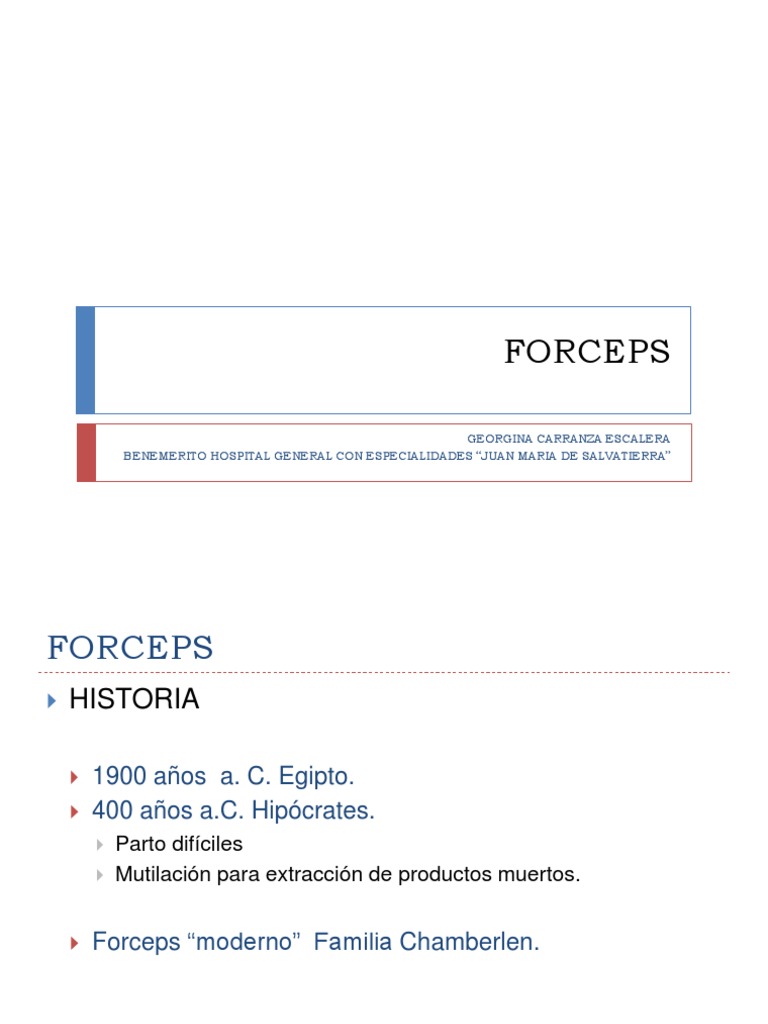 Historia y clasificación del forceps obstétrico | PDF | Pelvis | La ...