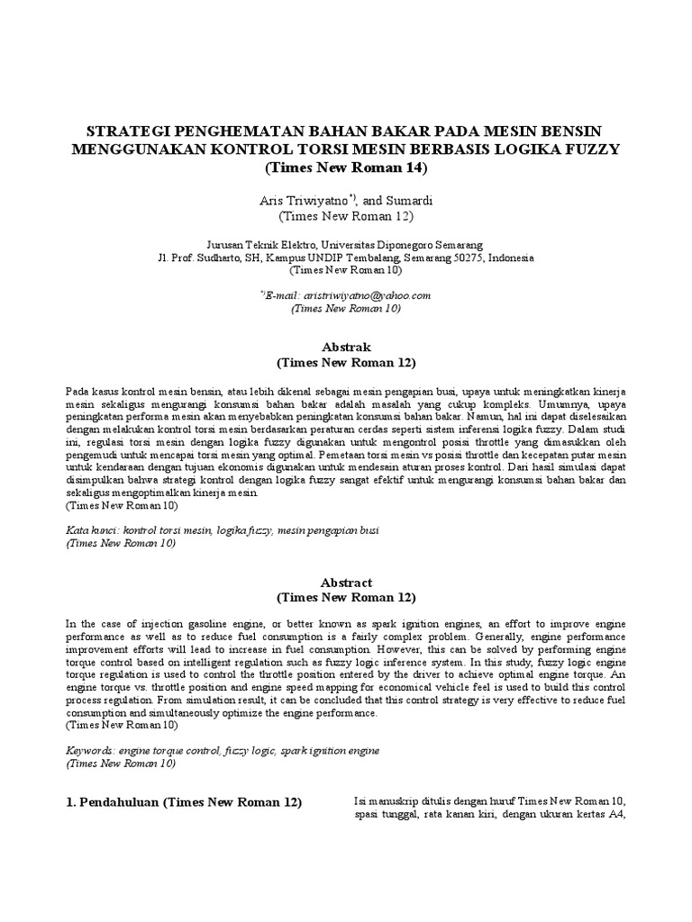 Contoh Layout Jurnal Ilmiah Transient Dan Transmisi | PDF | Katup ...