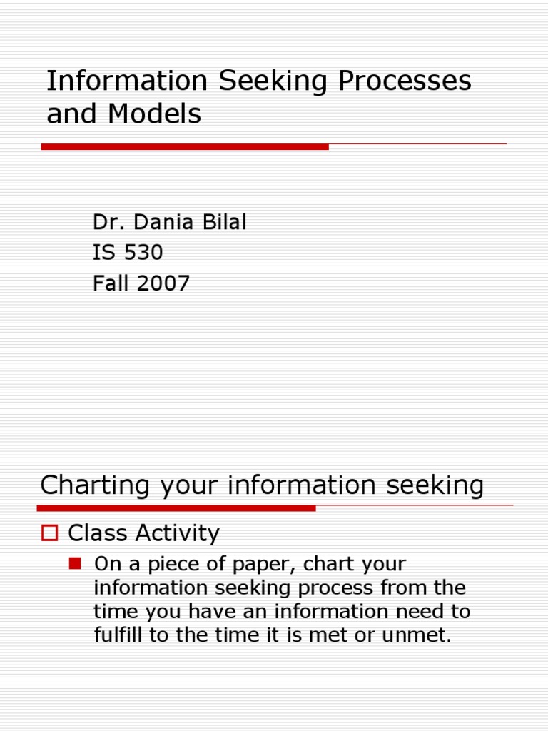 Information Seeking Processes & Models | PDF | Information Retrieval ...