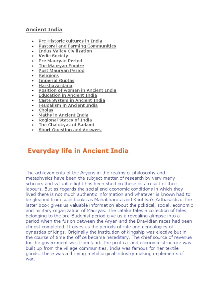 Ancient India | PDF | Vedas | Neolithic