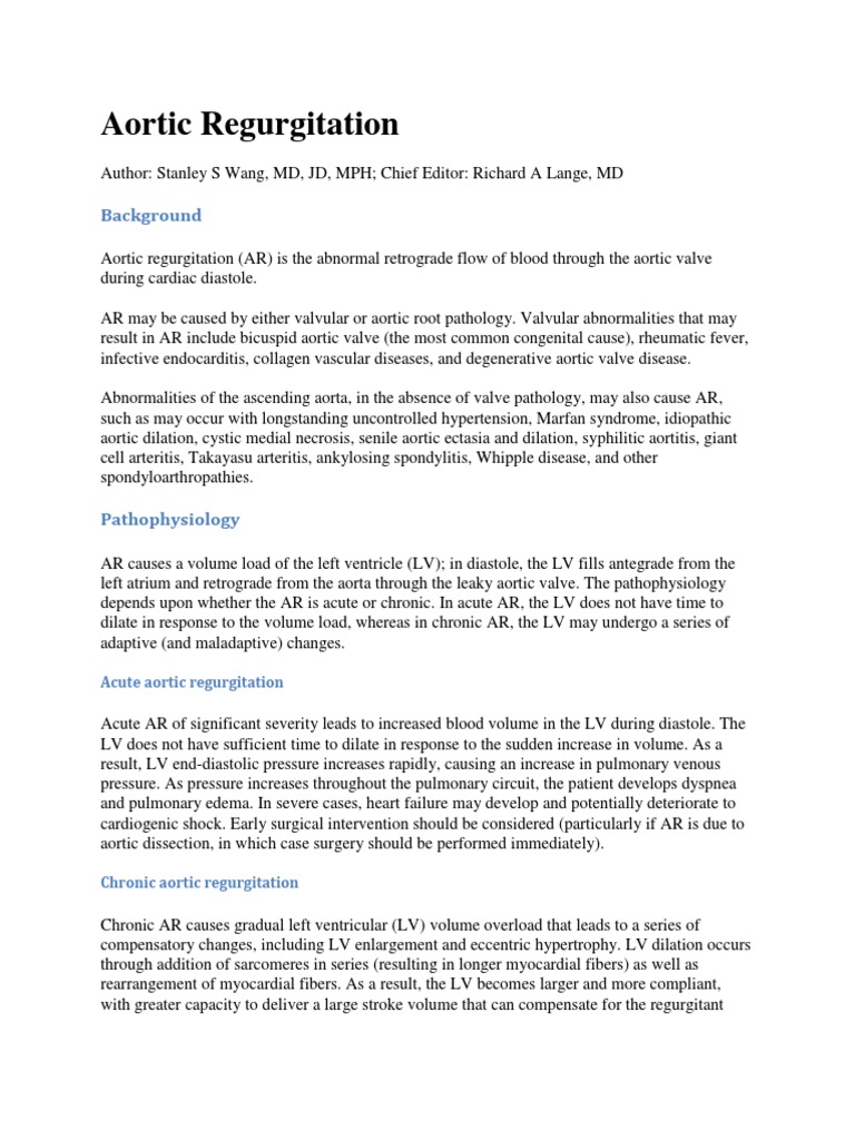 Aortic Regurgitation | PDF | Pulse | Blood Pressure