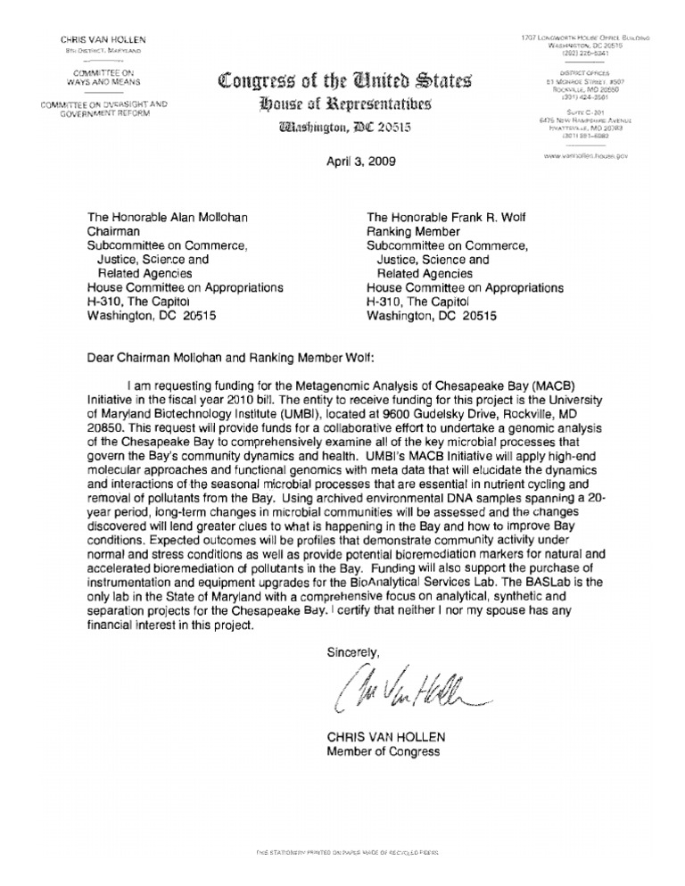 Earmark Request | PDF | Biotechnology | Life Sciences