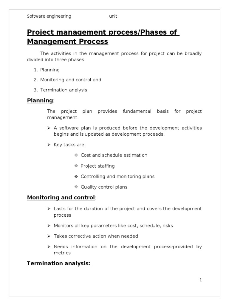 Project Management Process/phases of Management Process: Planning | PDF ...