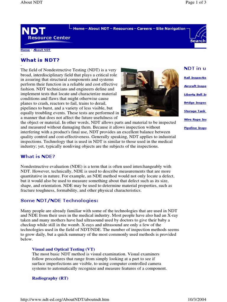 Intro For NDT and NDE | PDF | Nondestructive Testing | Ultrasound