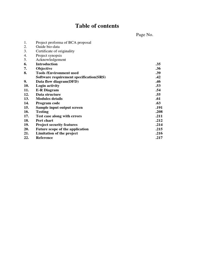 Project Proforma of BCA Proposal 2. Guide Bio-Data 3. Certificate of ...