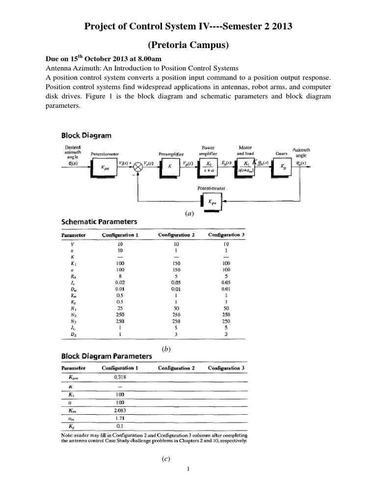 Antenna Azimuth An Introduction To Position Control Systems Pdf