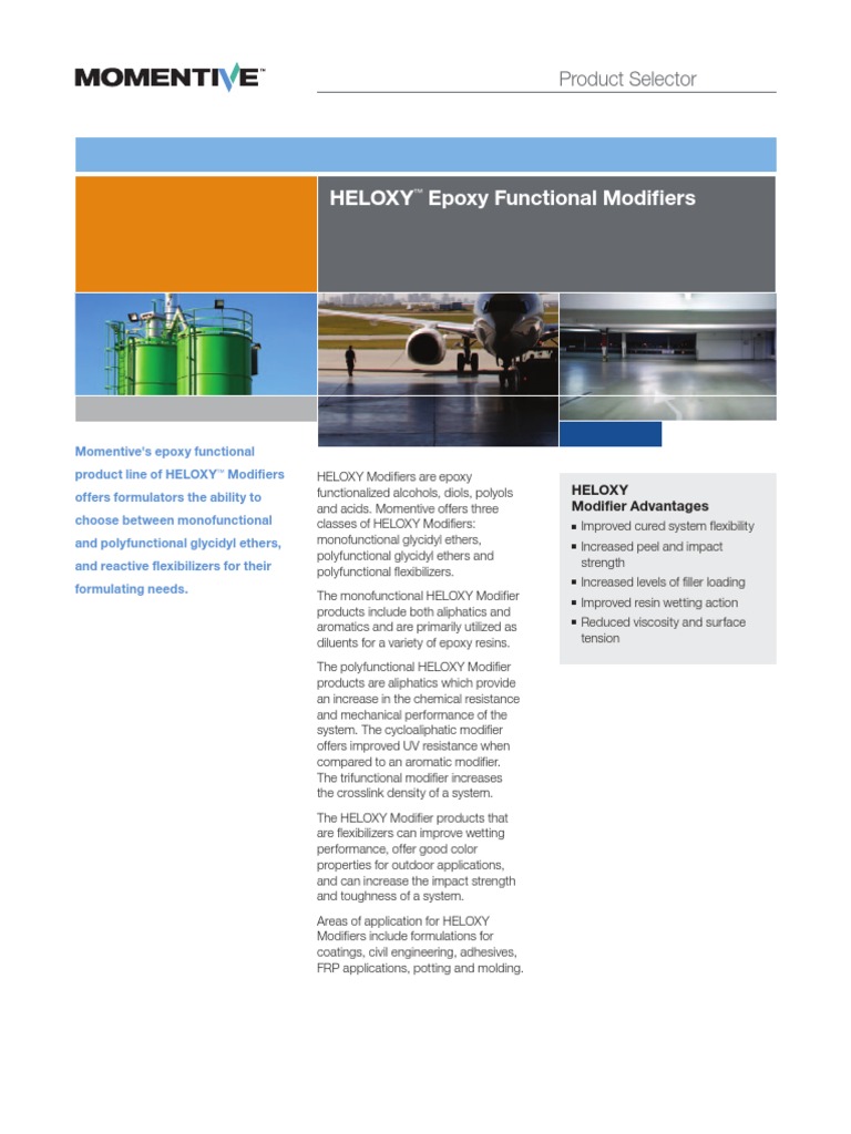 HELOXY Product Overview - MSC 111 - 081011 | PDF | Epoxy | Ether