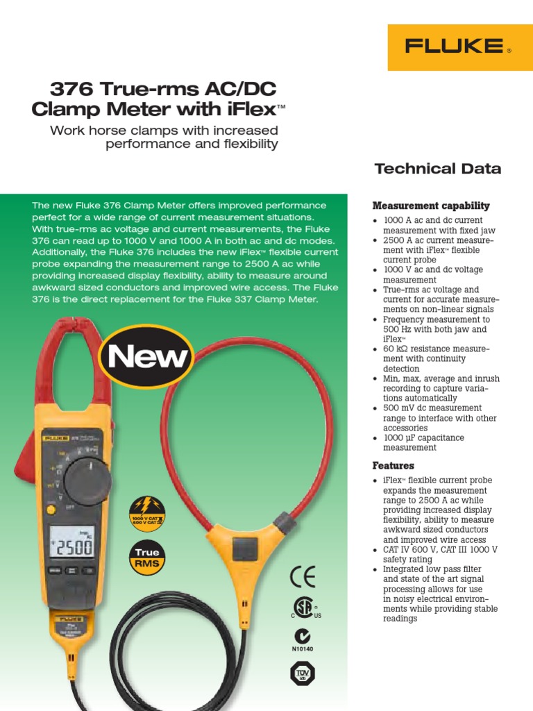 Fluke Clamp Meter | PDF | Alternating Current | Electricity