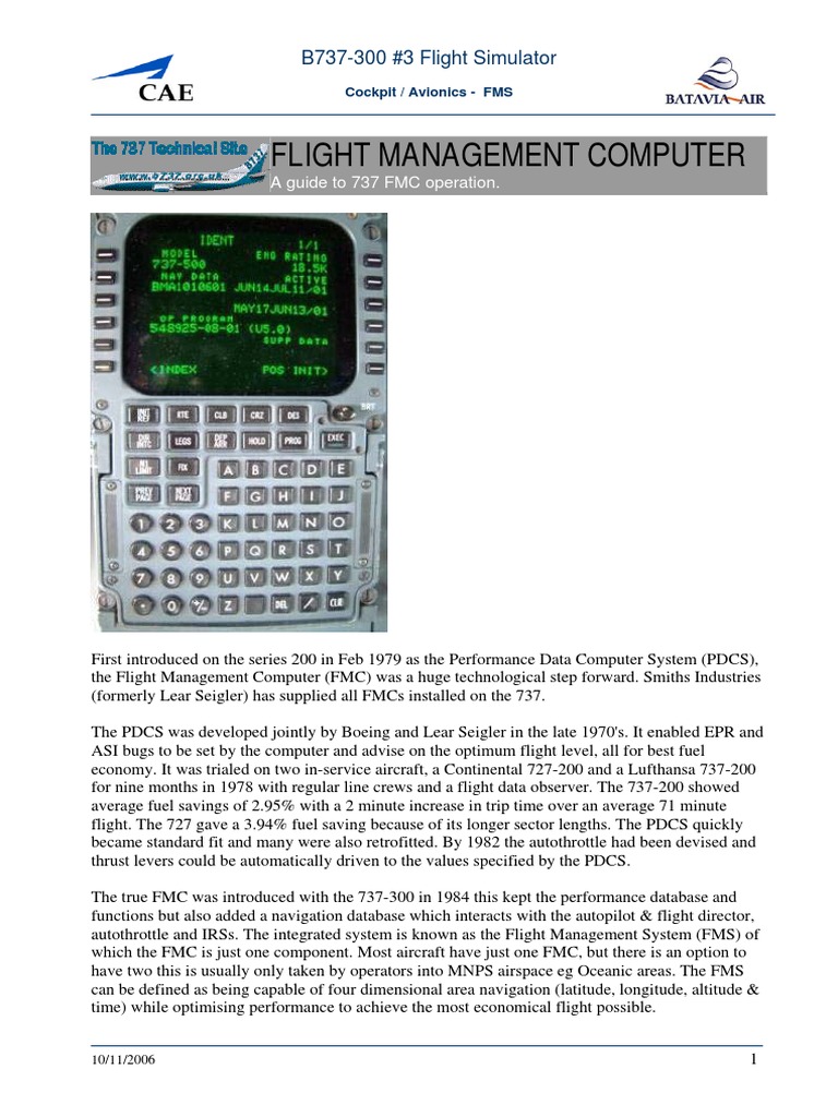 Flight Management Computer | PDF | Cockpit | Avionics