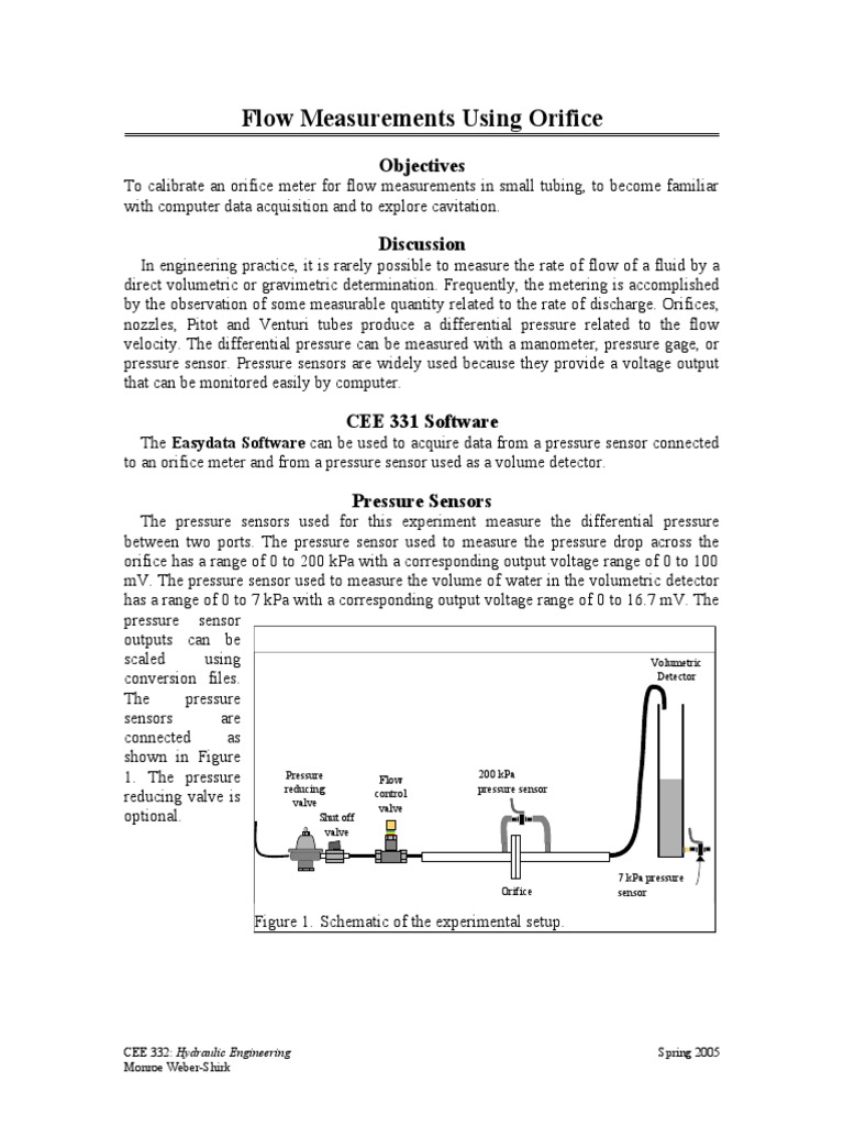 Orifice Flow Measurement Calibration | PDF | Flow Measurement | Pressure