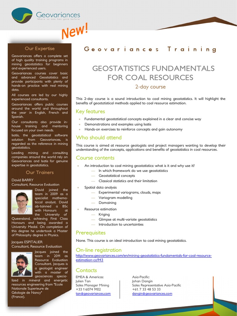 Geostatistics Training for Coal Resources | PDF | Mining | Software