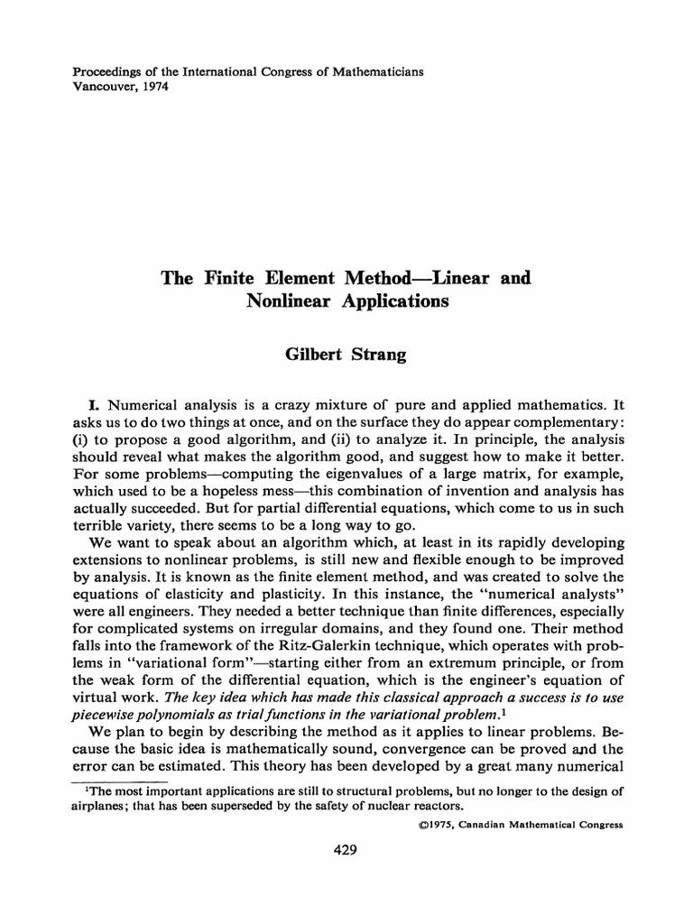 FEM Strang | PDF | Finite Element Method | Numerical Analysis