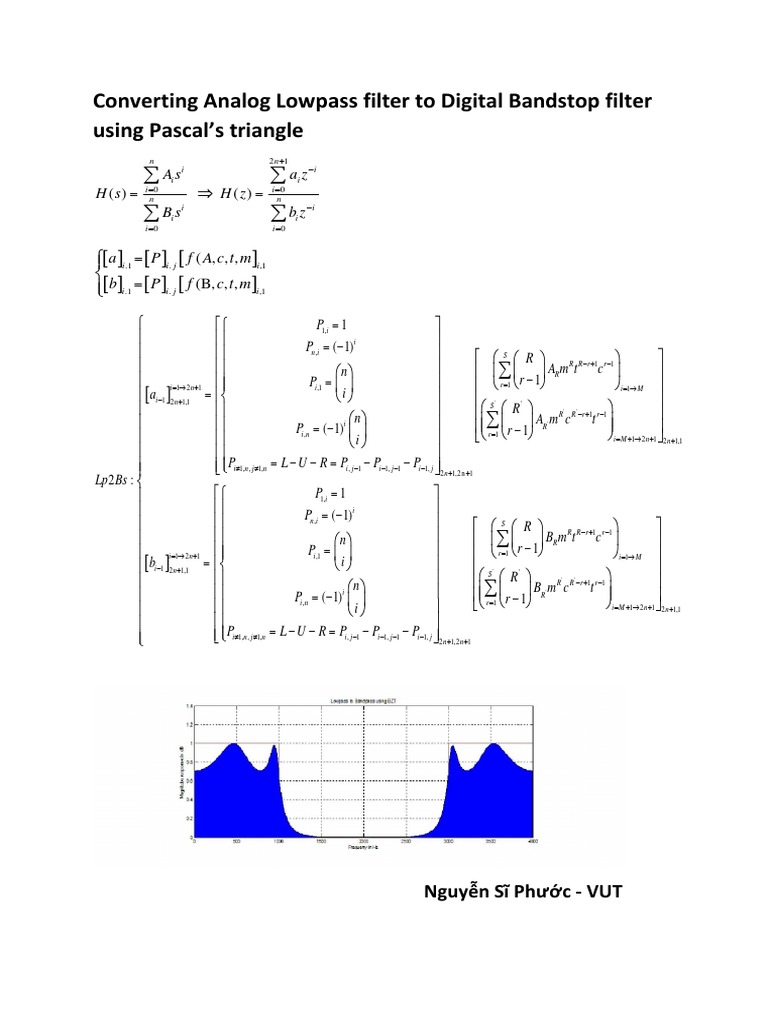 Analog to Digital Filter Conversion | PDF | Teaching Methods & Materials