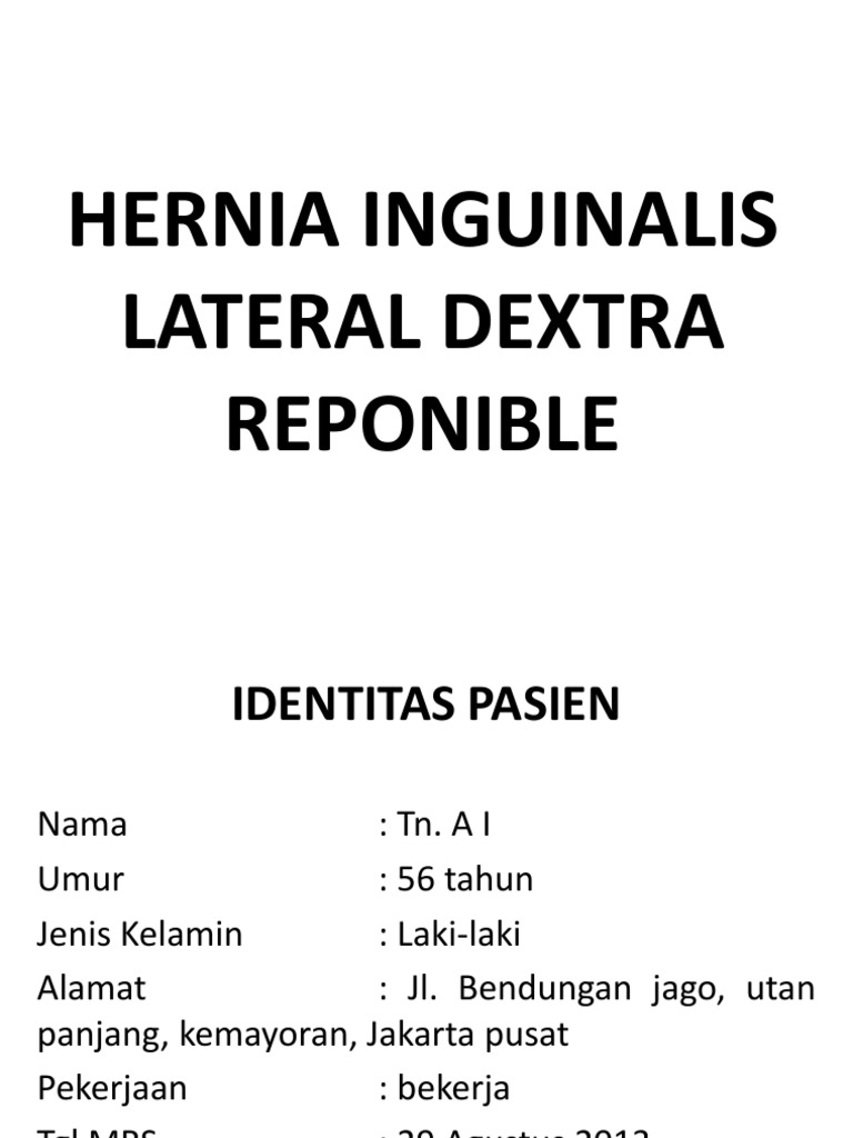 Hernia Inguinalis Lateral Dextra Reponible | PDF