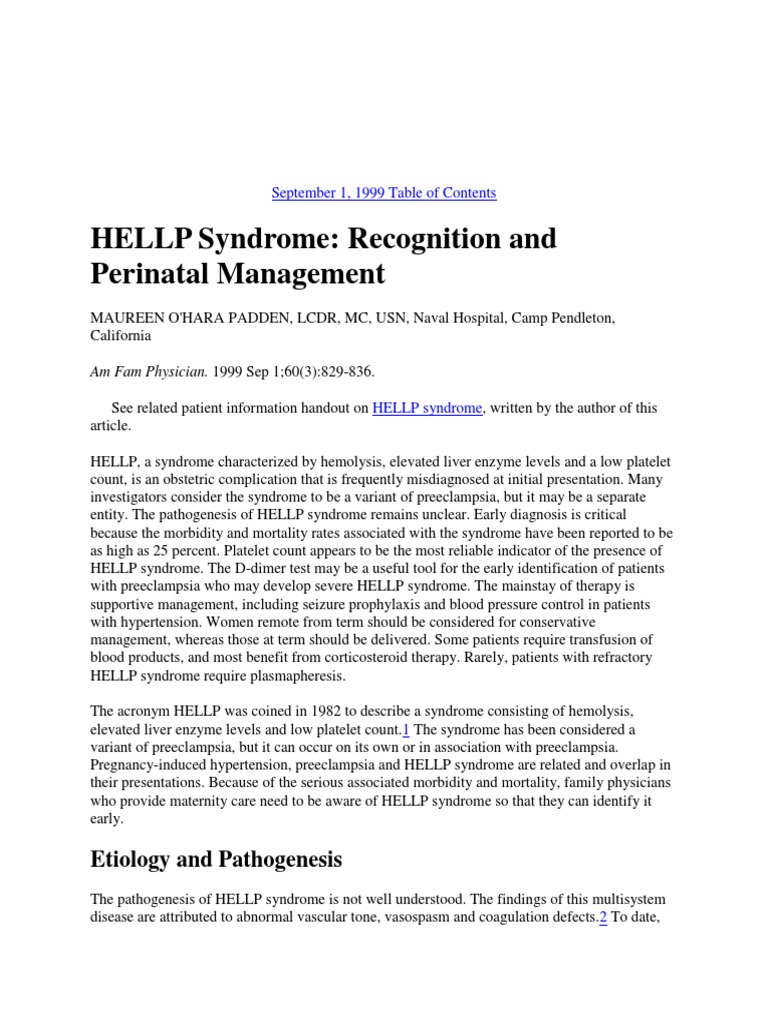 Jurnal Hellp Syndrome | PDF | Medical Specialties | Medicine