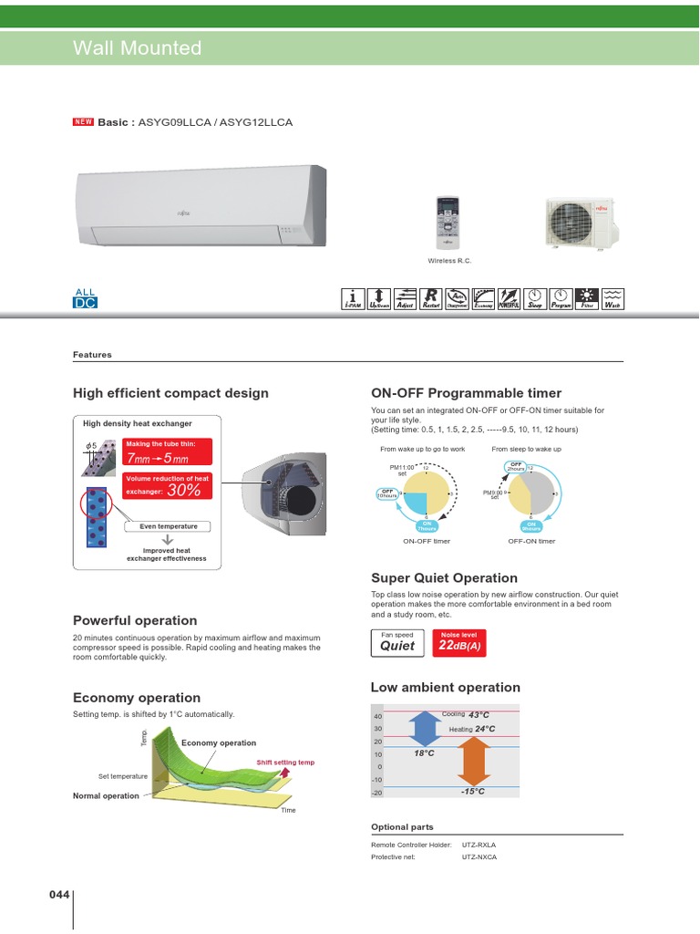 Fujitsu-General ASYG09-12 LLC 2013 | PDF | Hvac | Heat Exchanger