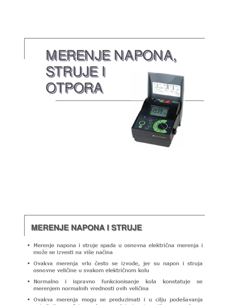12 Merenje Napona Struje I Otpora | PDF