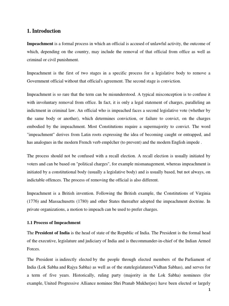 Impeachment of The President | PDF | Impeachment | Pardon
