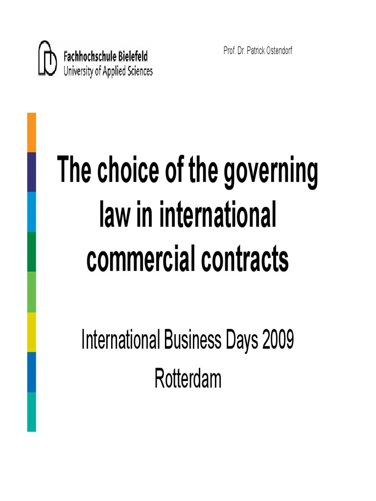 The Choice of Governing Law in International Commercial Contract | PDF ...