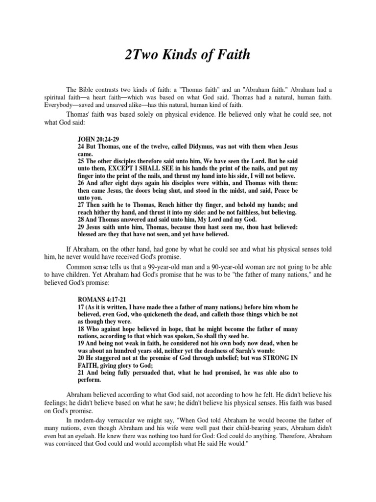 Two Kinds of Faith | PDF | Abraham | Faith