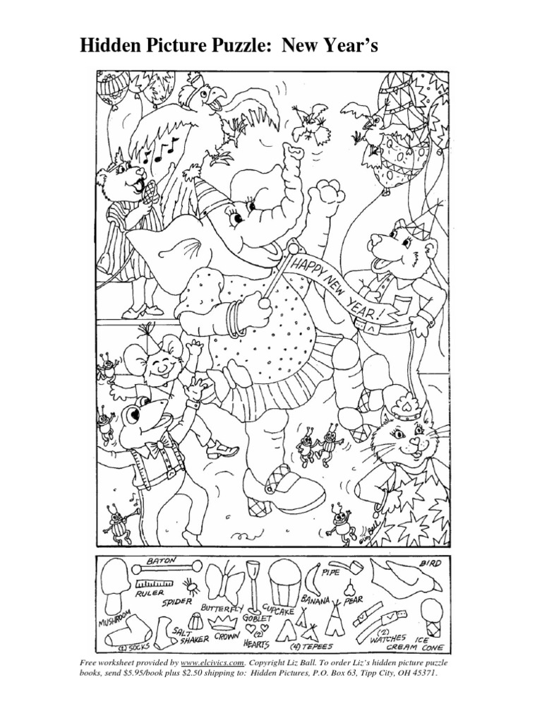 New Year's Hidden Picture Puzzle | PDF