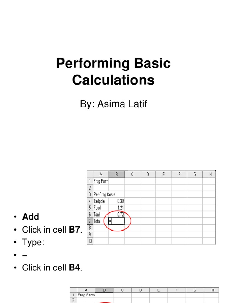 Performing Basic Calculations: By: Asima Latif | PDF | Business ...