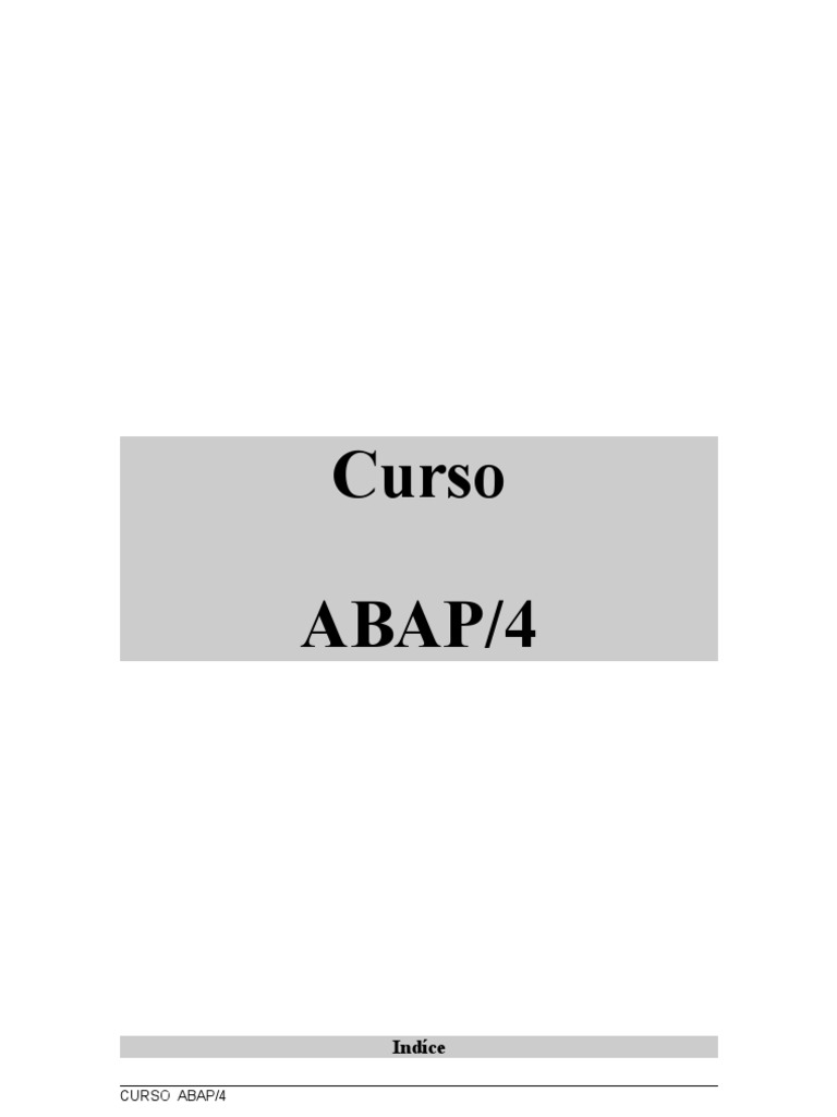 ABAP4 Manual Espanhol | PDF | Servidor (Computación) | Tabla (base de datos)