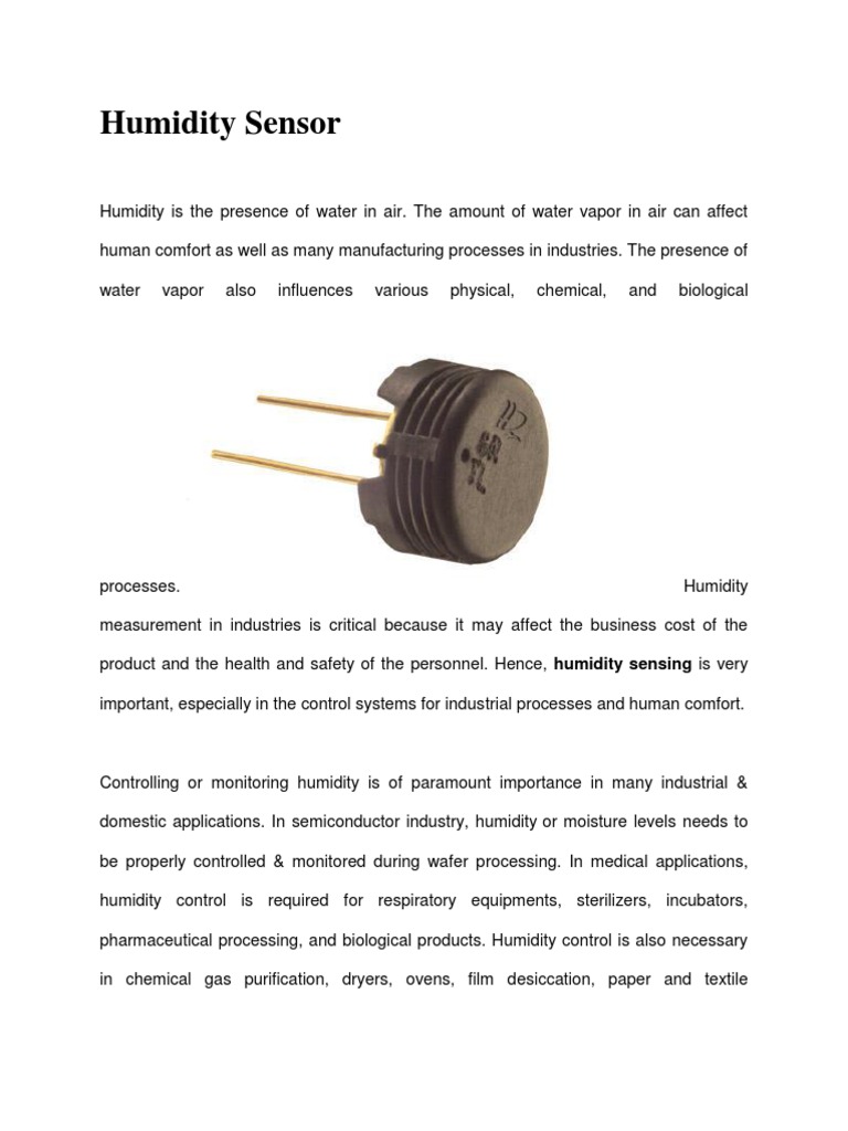 1.2 Humidity Sensor | PDF | Humidity | Relative Humidity