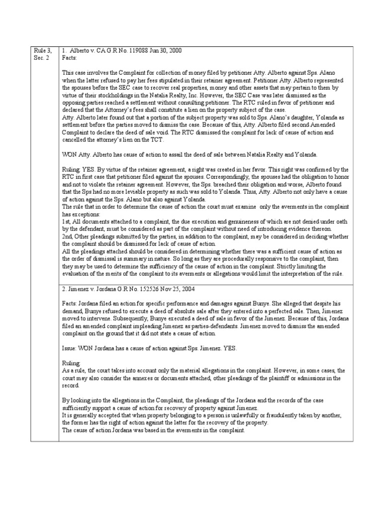 Civpro Cases | PDF | Pleading | Complaint