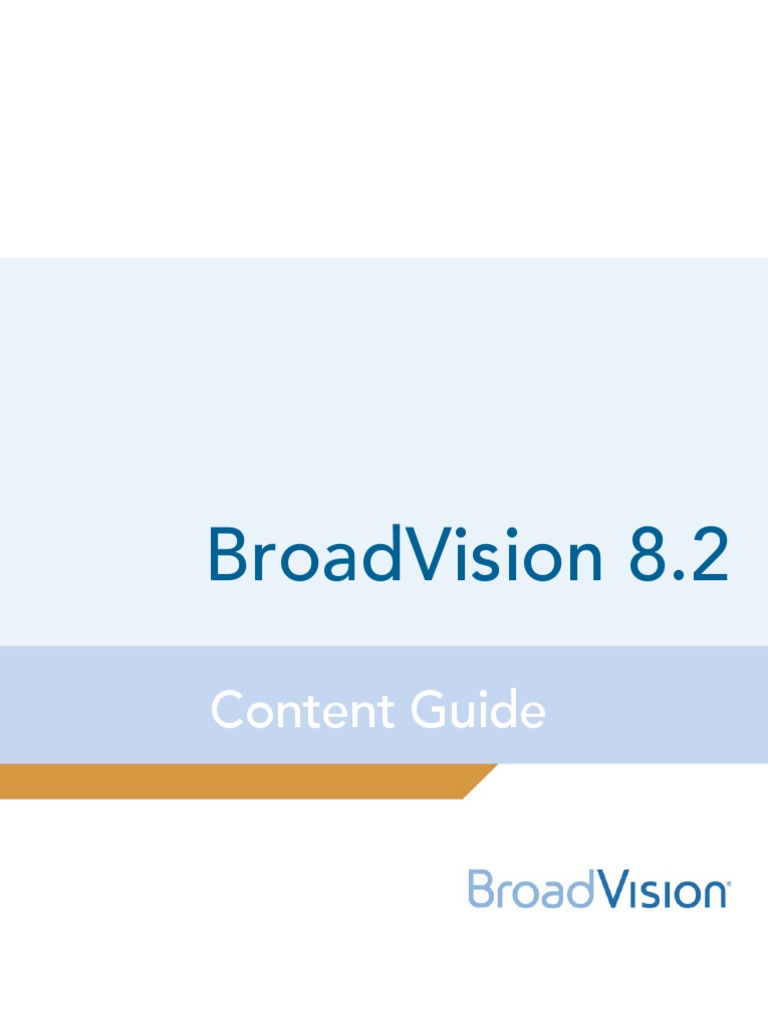 BroadVision 8.2 Content Guide | PDF | Xml Schema | Databases