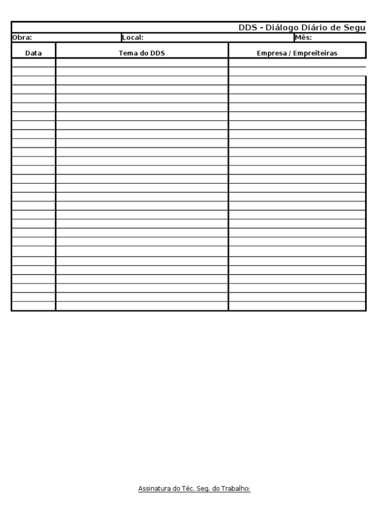 Planilha DDS | PDF
