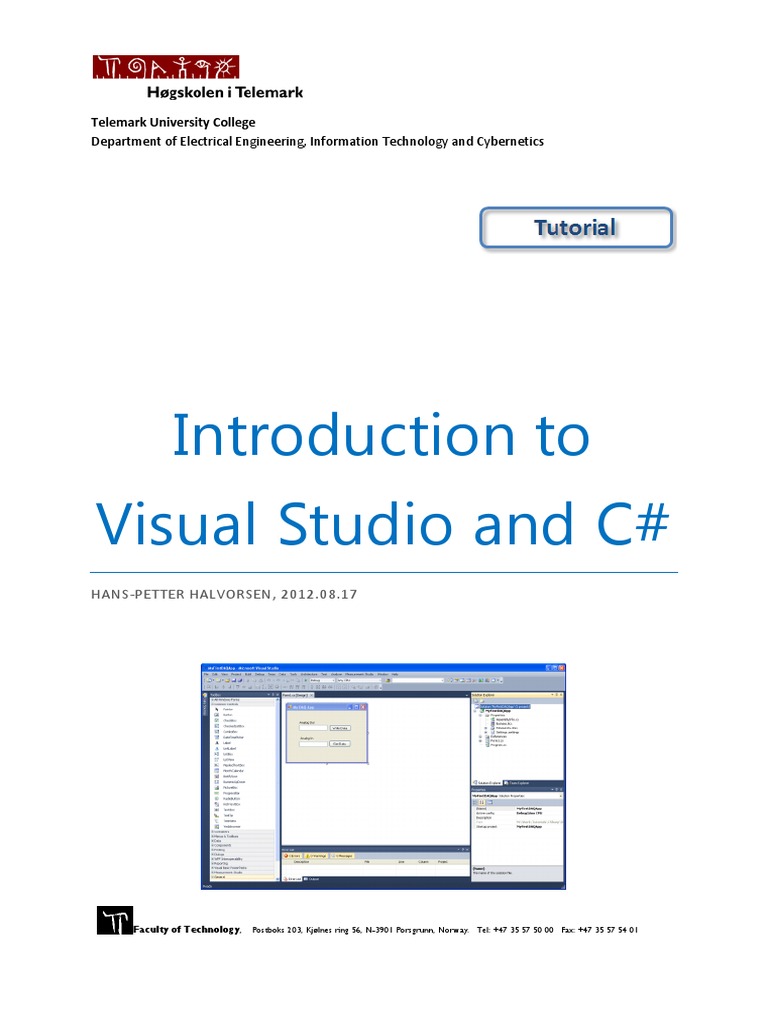 Introduction To Visual Studio and CSharp | PDF | Extensible Application ...