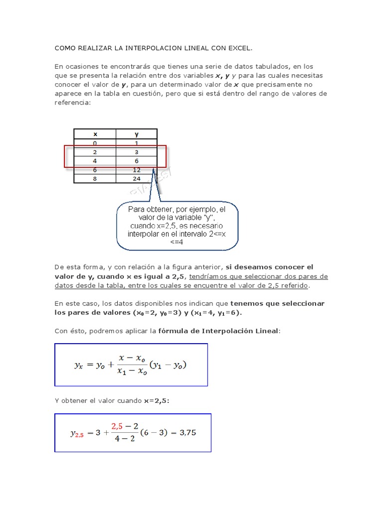 formula interpolacion lineal.docx | Fórmula | Hoja de cálculo