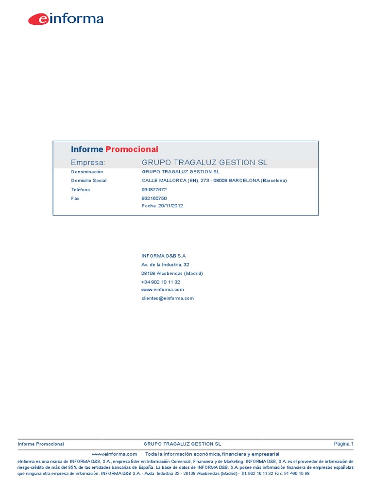 Grupo Tragaluz | Descargar gratis PDF | Compañía de responsabilidad limitada | Barcelona