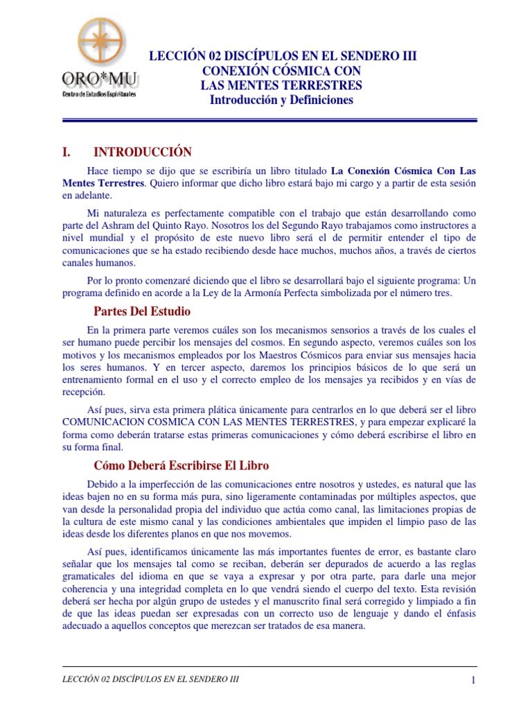 Lección 02 Discípulos en El Sendero Iii | PDF | Telepatía | Alma