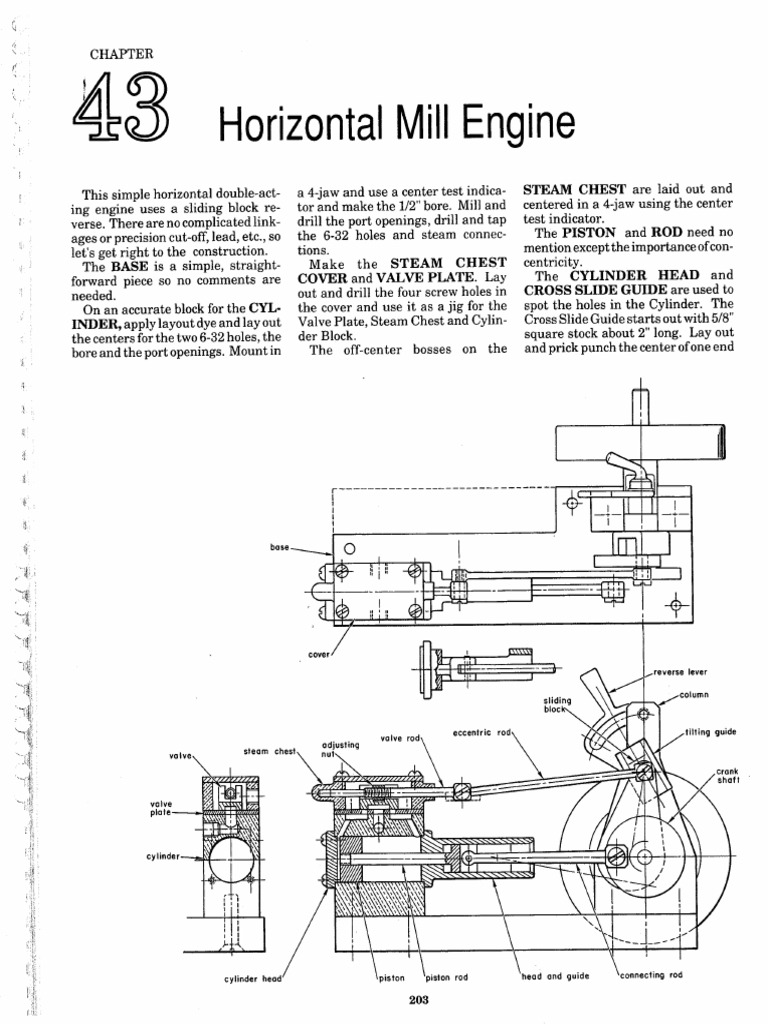 43 Horizontal steam engine plan