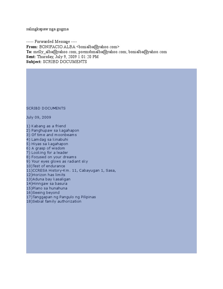 Salingkapaw nga Gugma: Poems Collection | PDF