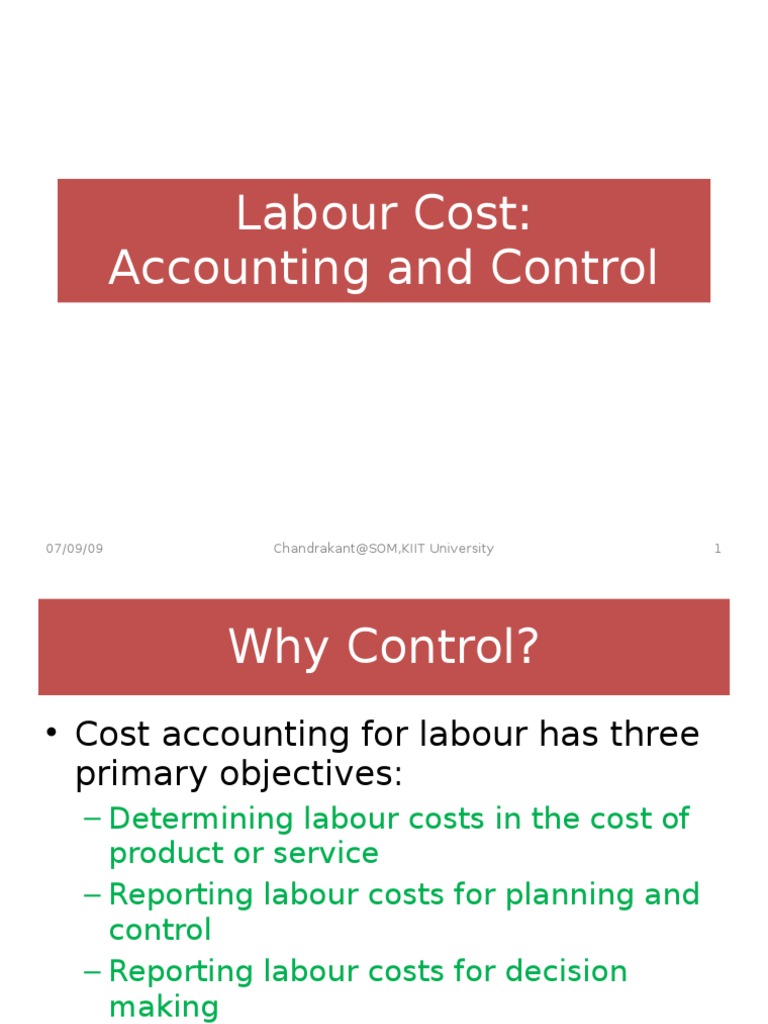 Labour Cost Accounting and Control | PDF | Piece Work | Employment